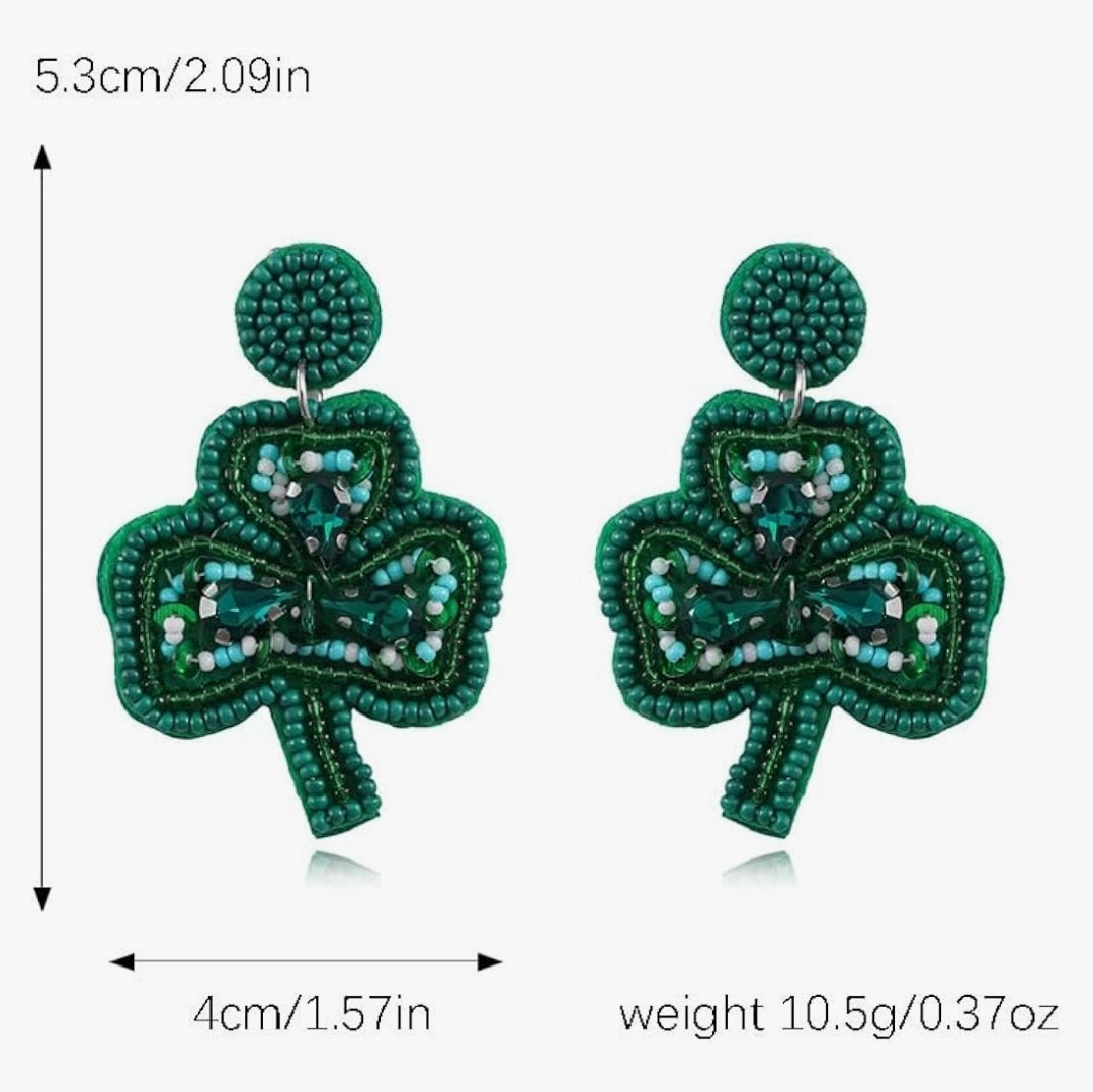 Seed Bead Clover Earrings – Coco Cherryann